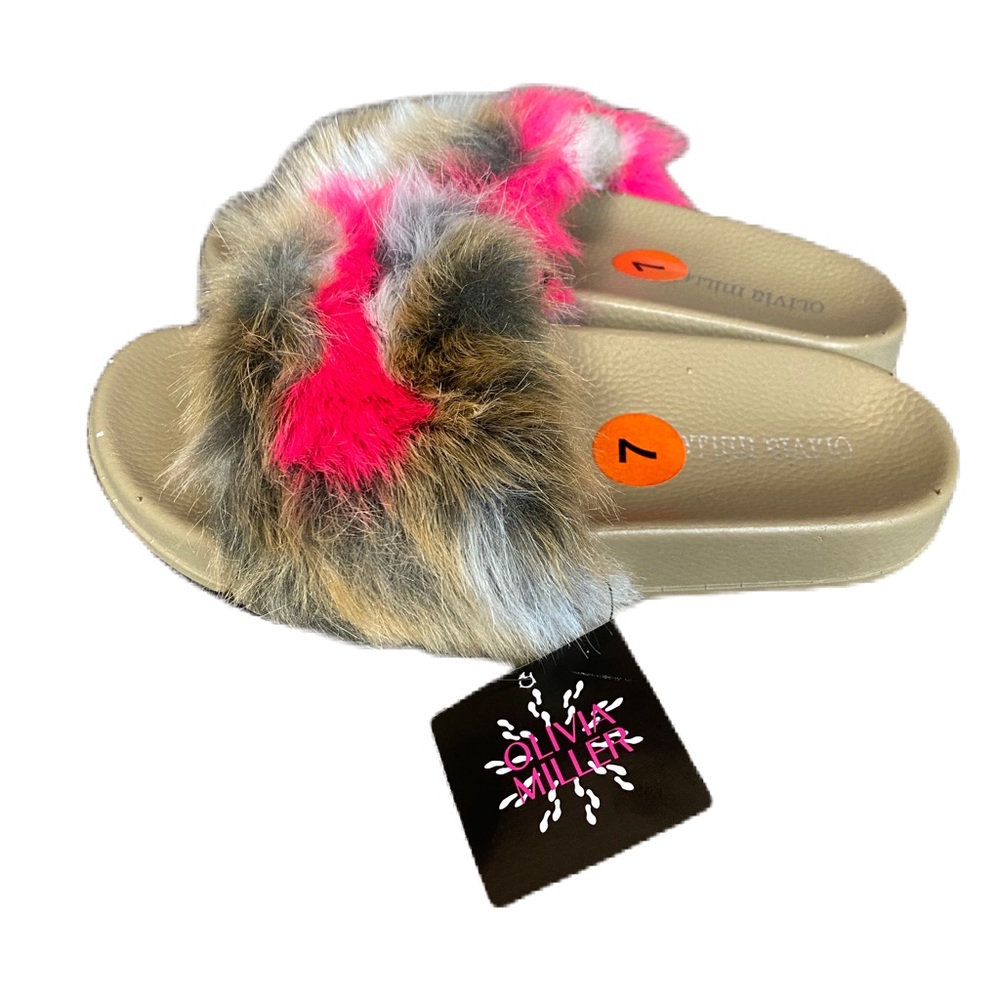 Olivia Miller Furry Slides. Brand New With Tags! Size… - Gem